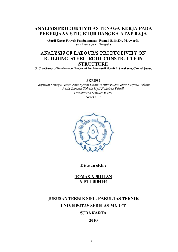 (PDF) ANALISIS PRODUKTIVITAS TENAGA KERJA PADA PEKERJAAN STRUKTUR RANGKA ATAP BAJA ANALYSIS OF ...