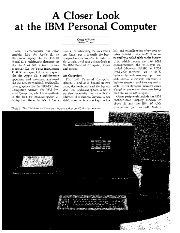 (PDF) A Closer Look at the IBM Personal Computer