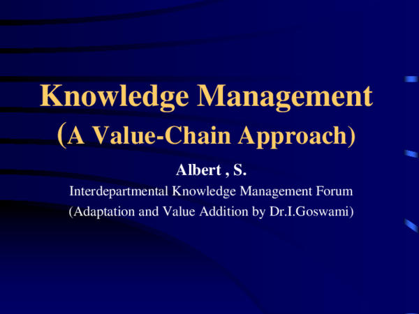 (PPT) KM-Value Chain Approach