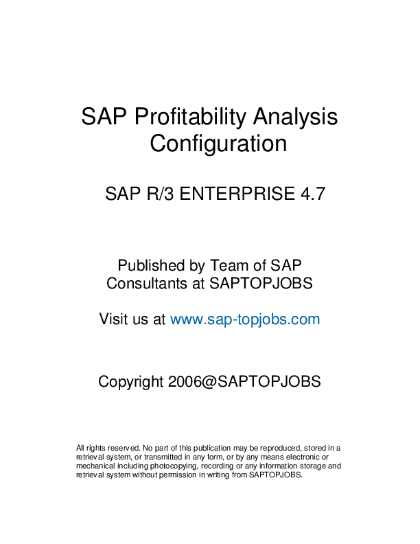 (PDF) SAP Profitability Analysis Configuration