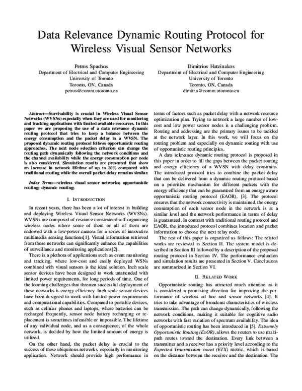 Pdf Data Relevance Dynamic Routing Protocol For Wireless Visual