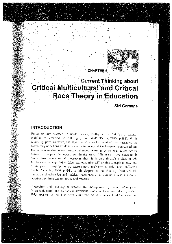 Current Thinking about Critical Multicultural and Critical Race Theory ...
