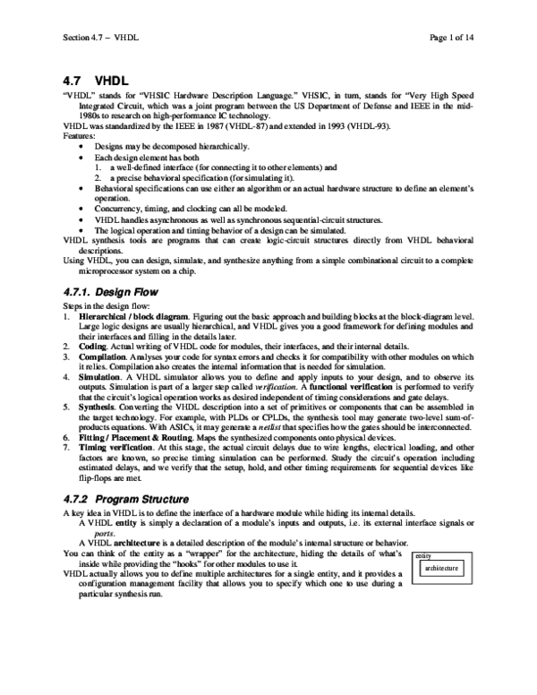 (PDF) Section 4.7 − VHDL