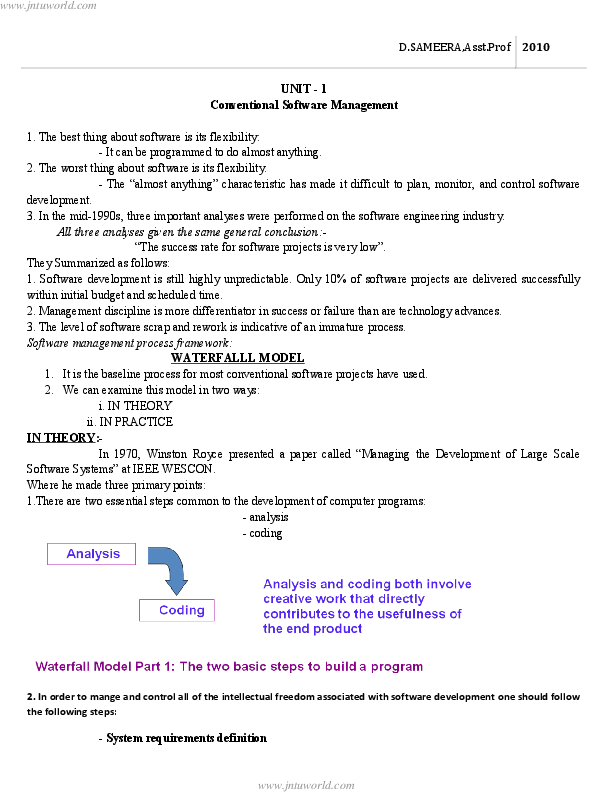 (PDF) UNIT -1 Conventional Software Management