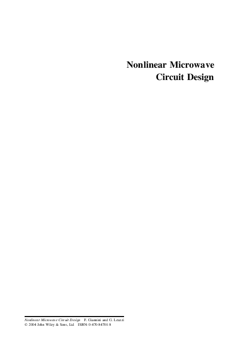 (PDF) Nonlinear Microwave Circuit Design Nonlinear Microwave Circuit Design (PDF) Nonlinear Microwave Circuit Design Nonlinear Microwave Circuit Design