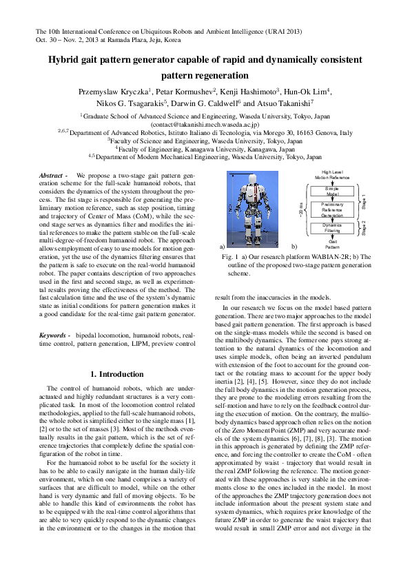 Pdf Hybrid Gait Pattern Generator Capable Of Rapid And Dynamically