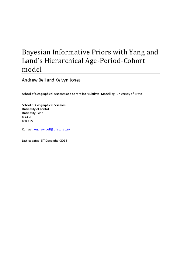(PDF) Bayesian Informative Priors with Yang and Land’s Hierarchical Age-Period-Cohort model