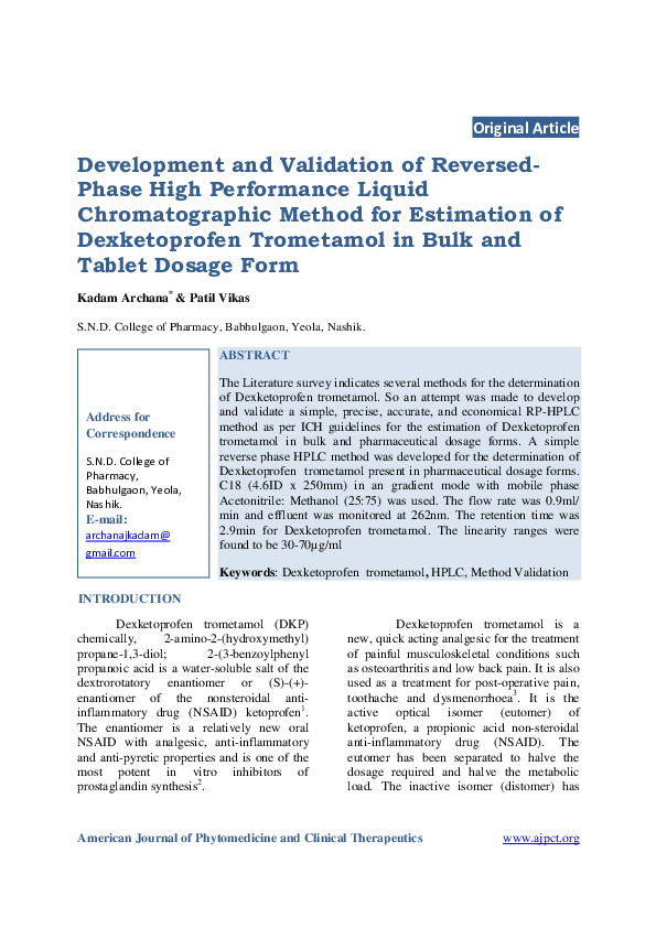(PDF) American Journal of Phytomedicine and Clinical Therapeutics Development and Validation of ...
