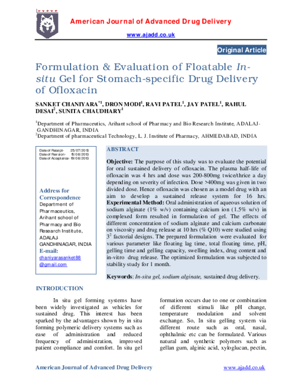 (PDF) American Journal of Advanced Drug Delivery Formulation ...
