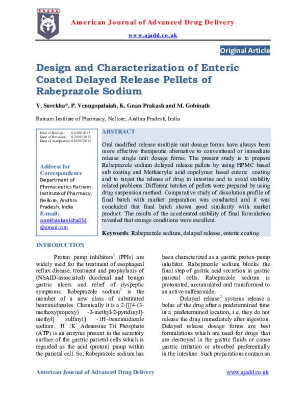 (PDF) American Journal of Advanced Drug Delivery Design and ...