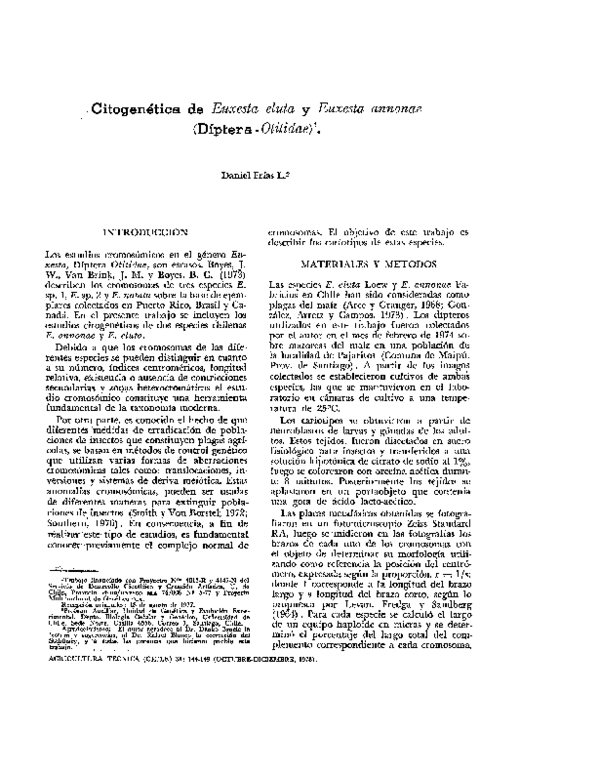 (PDF) Citogenètica De Euxesta Eluta Y Euxesta Annonae (Diptera-Otitidaé)\