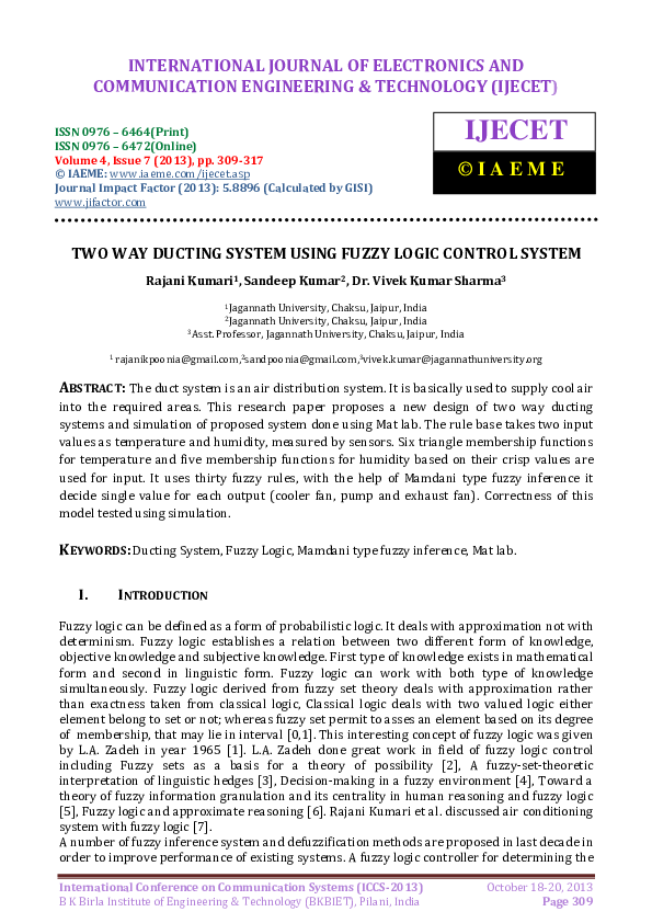 (PDF) TWO WAY DUCTING SYSTEM USING FUZZY LOGIC CONTROL SYSTEM