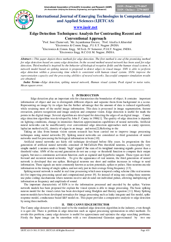 (PDF) Comparative Analysis of Edge Detection Methods