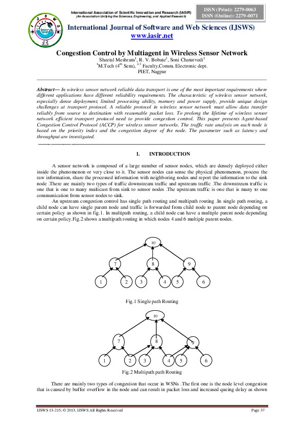 (PDF) Traffic Control Based Comparative Study Of Congestion Control Protocols In Wireless Sensor ...