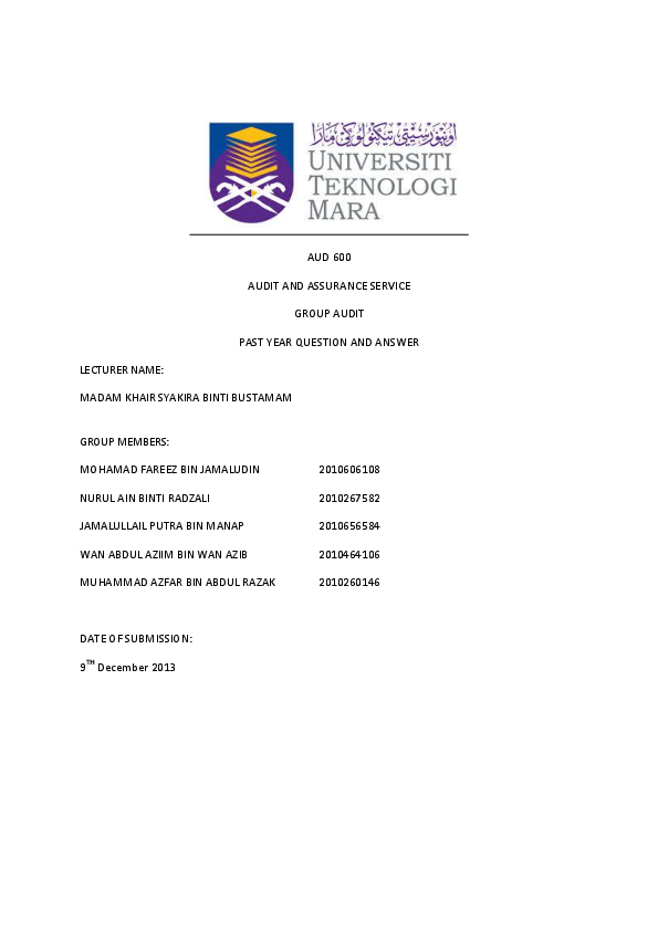 (DOC) Audit - Group Audit