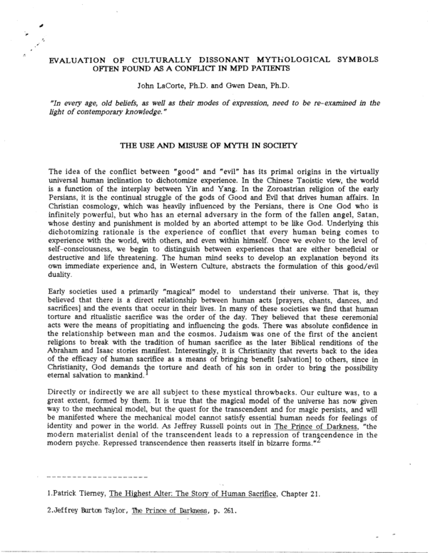 (PDF) Dissonant Mythological Symbols in MPD Patients