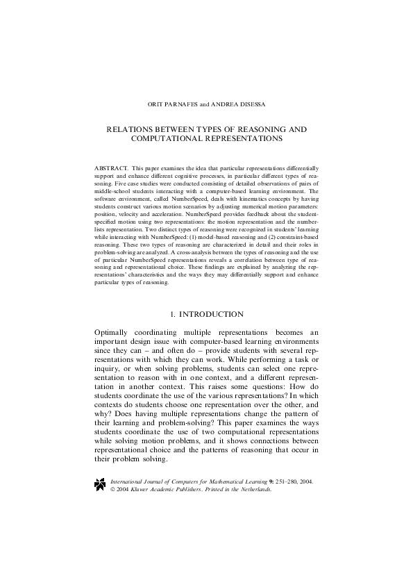 (PDF) Relations between Types of Reasoning and Computational ...