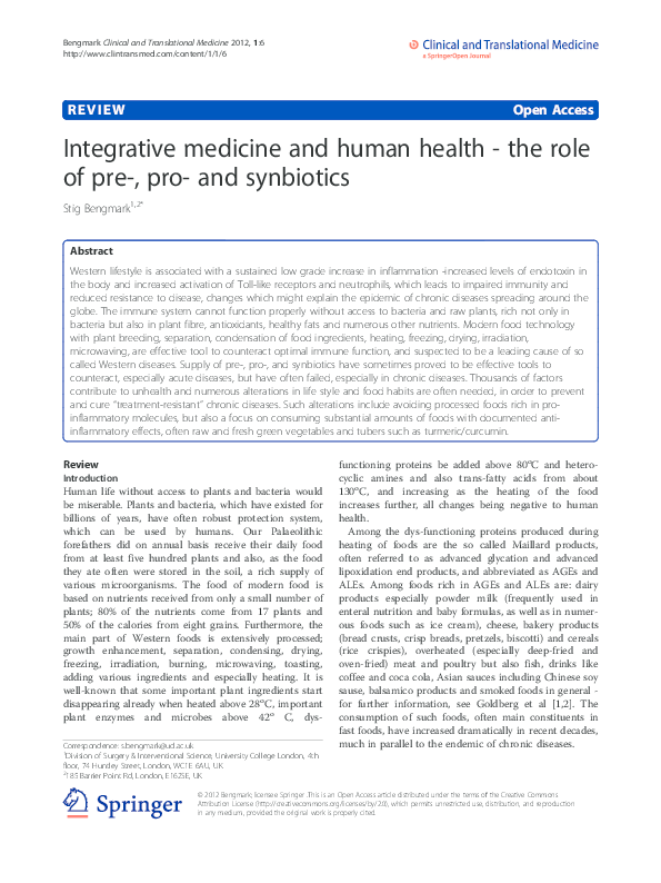 (PDF) 113. Integrative medicine and human health