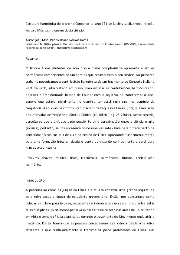 (PDF) Estrutura harmônica do cravo no Concerto Italiano-971 de Bach ...