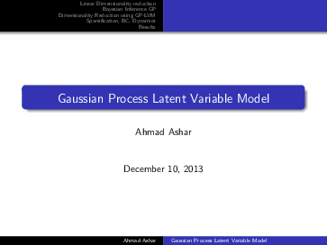 (PDF) Review Talk: Gaussian Process Latent Variable Model