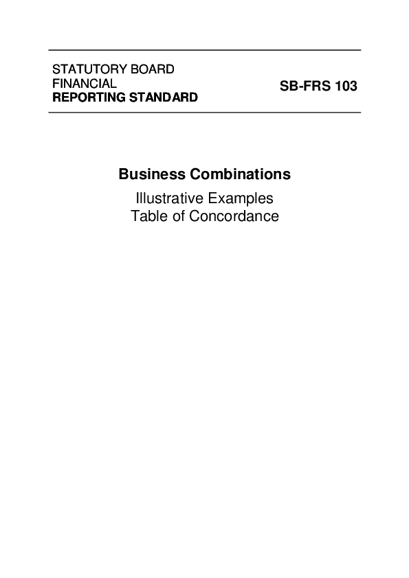 (PDF) Business Combinations Illustrative Examples Table of Concordance ...