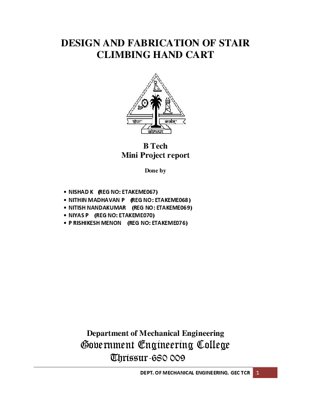 (DOC) MINI PROJECT- STAIR CLIMBING HAND CART