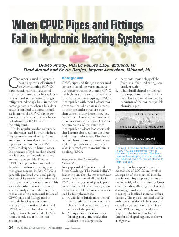 (PDF) Plastics Engineering April2012-CPVC-Failure