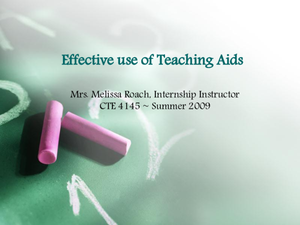 (PPT) Effective use of Teaching Aids