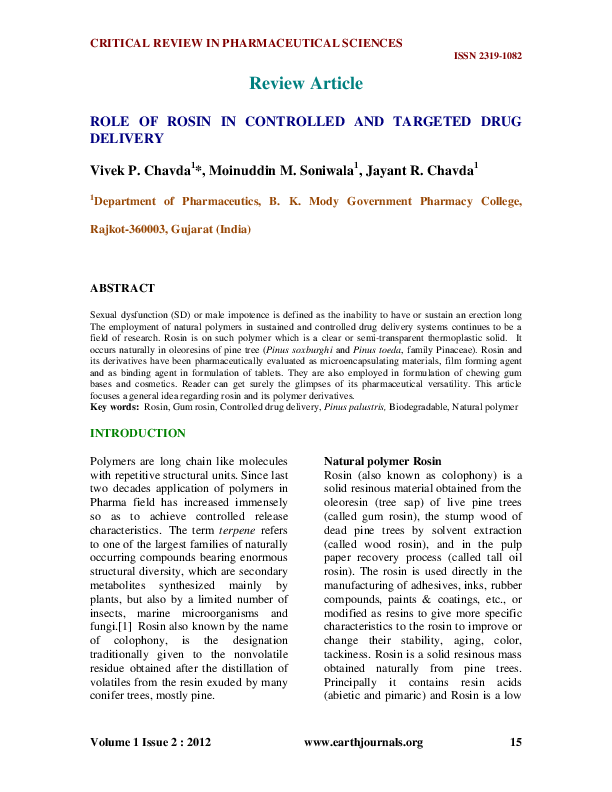 (PDF) CRITICAL REVIEW IN PHARMACEUTICAL SCIENCES Review Article ROLE OF ...