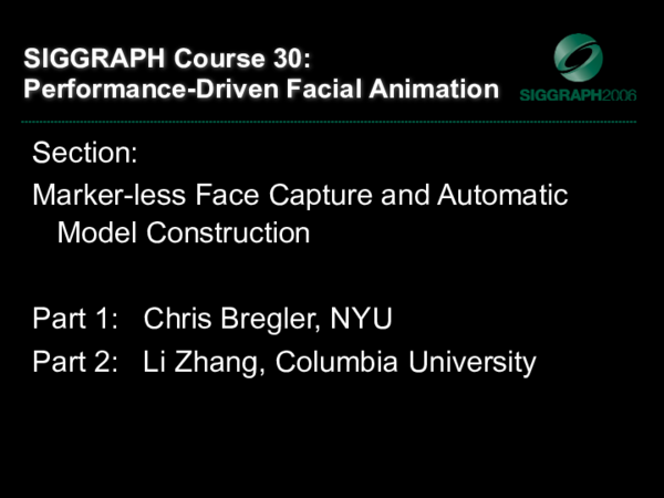 (PDF) Markerless face capture and automatic model construction