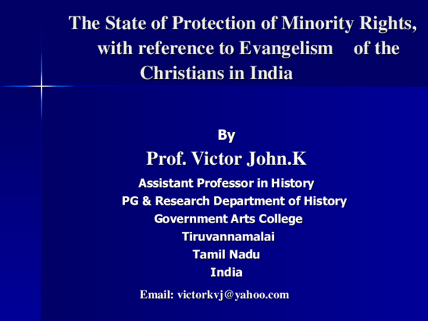 (PPT) The State of Protection of Minority Rights, with reference to ...