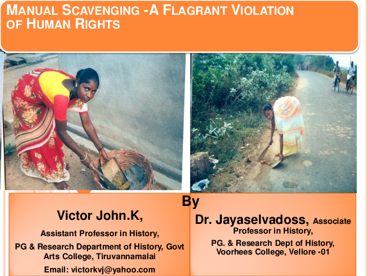 (PPT) Manual Scavenging -A Flagrant Violation of Human Rights