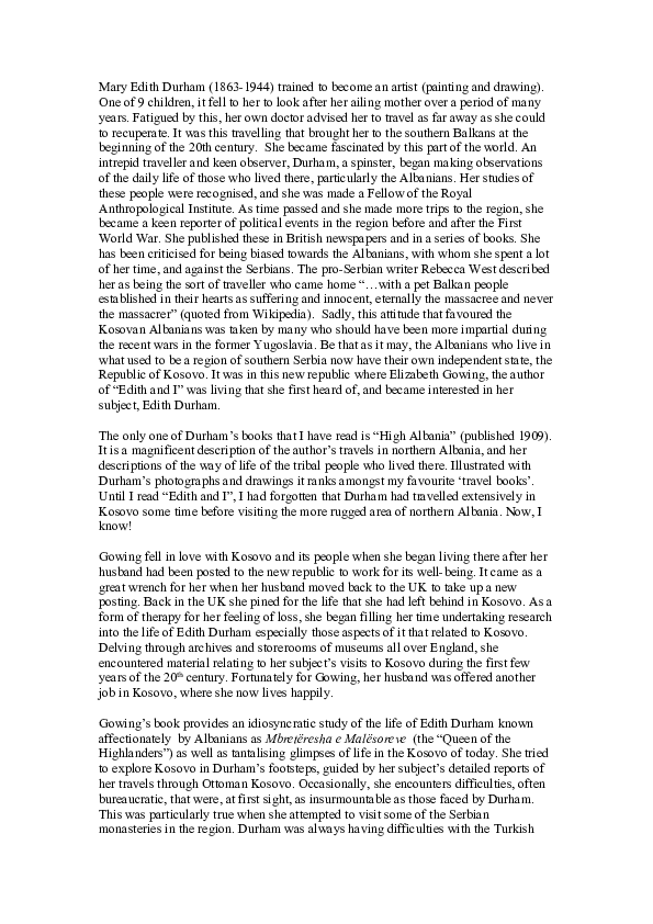 (DOC) Mary Edith Durham