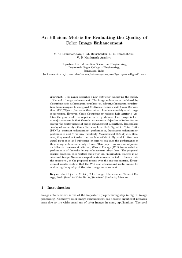 (PDF) An Efficient Metric for Evaluating the Quality of Color Image ...