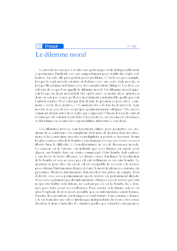 Le Dilemme Moral Maternelle: Exemple De Faux Dilemme – NLFUPI