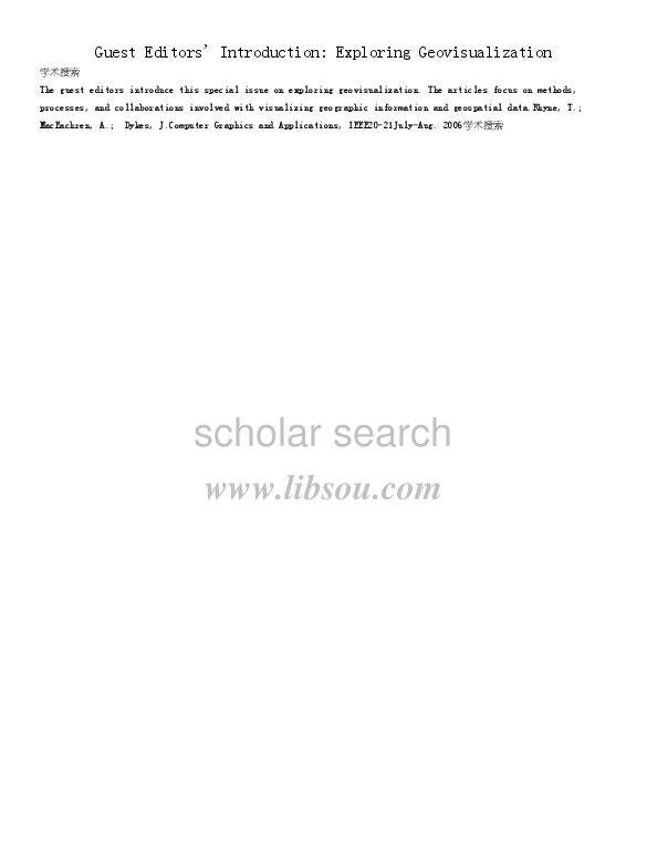 (PDF) Exploring geovisualization