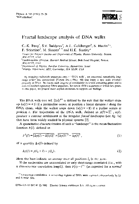 (PDF) Fractal Landscape Analysis of DNA Walks