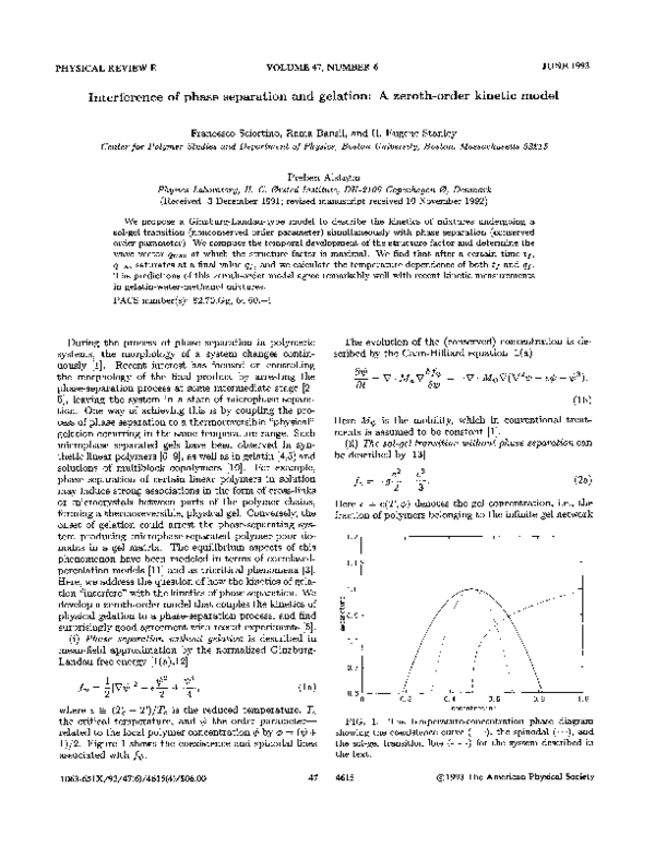 (PDF) Interference of Phase Separation and Gelation: A Zeroth-Order Kinetic Model