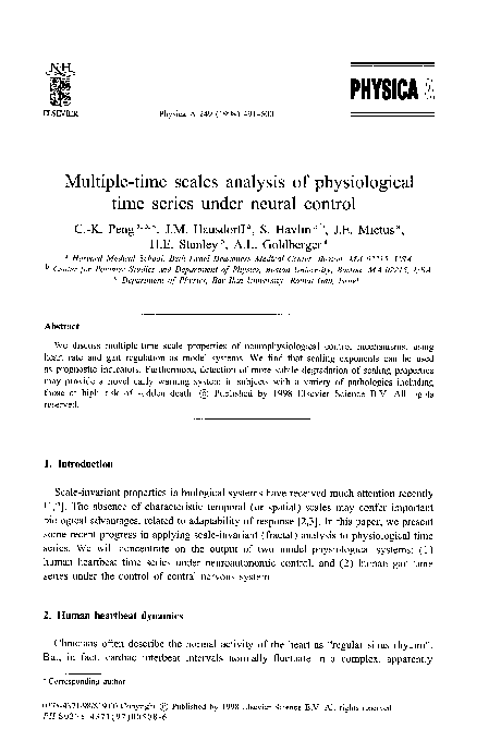 (PDF) Multiple-time scales analysis of physiological time series under neural control