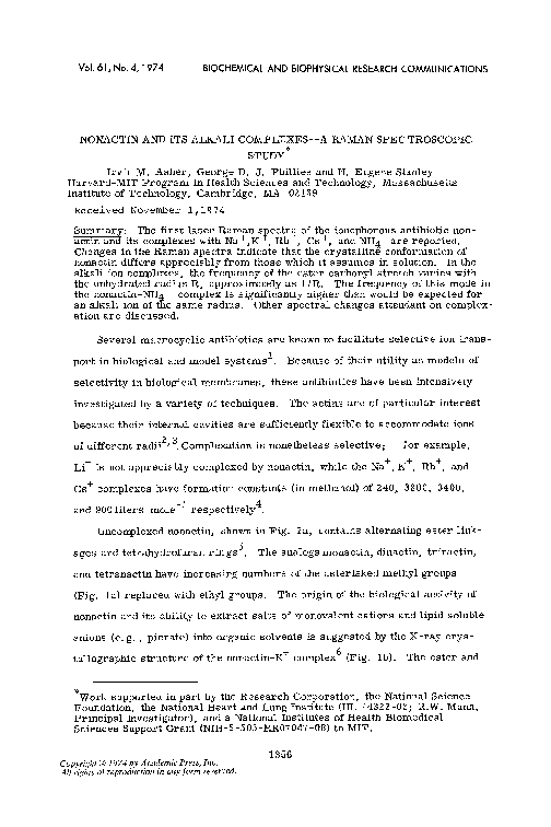 (PDF) Nonactin and Its Alkali Complexes: A Raman Spectroscopic Study