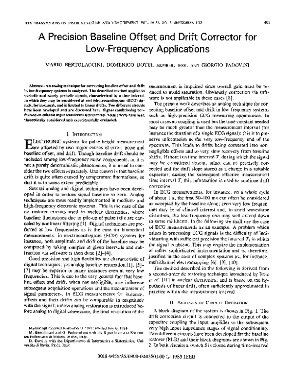 (PDF) A Precision Baseline Offset and Drift Corrector for Low-Frequency ...