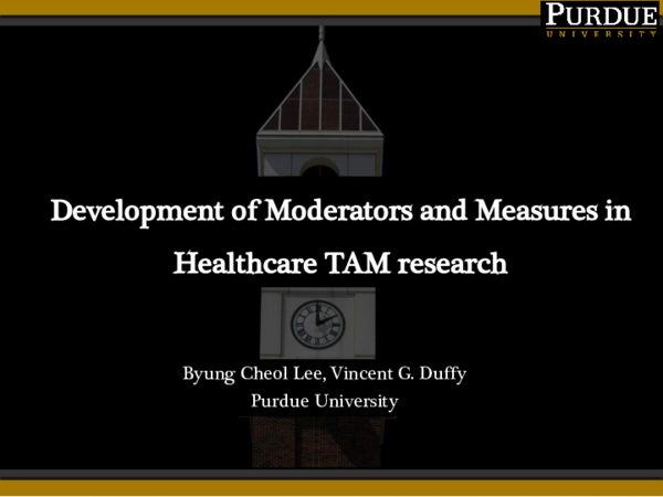 (PPT) Development of Moderators and Measures in Healthcare TAM research