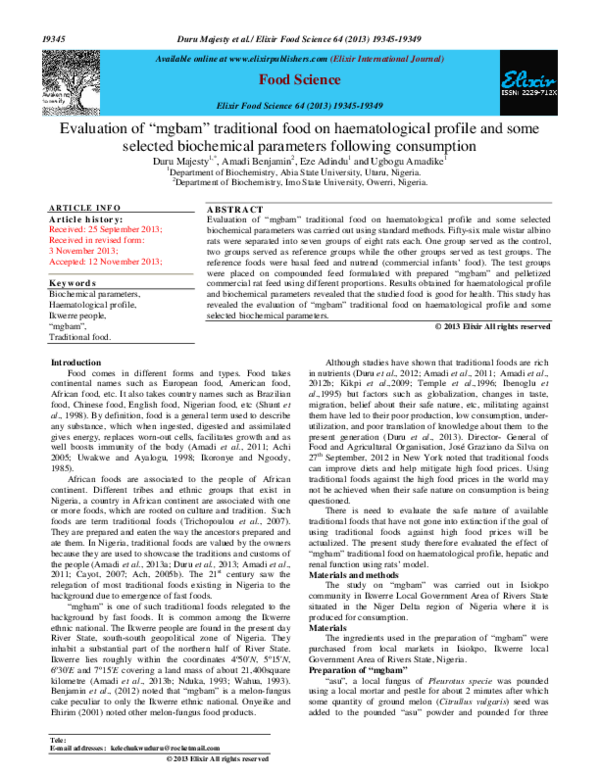 (PDF) Evaluation of mgbam food