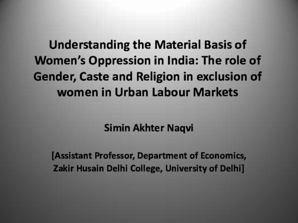 (PPT) Understanding the Material Basis of Women’s Oppression in India ...