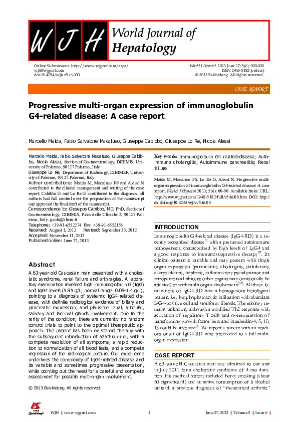 (PDF) Progressive multi-organ expression of immunoglobulin G4-related ...