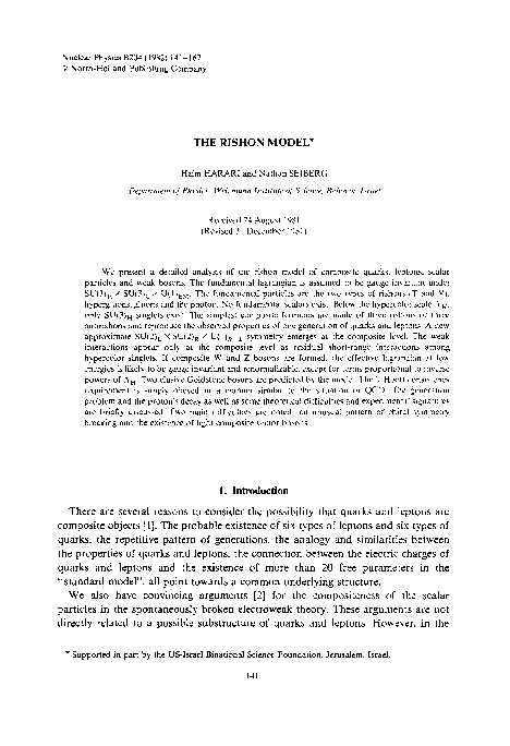 (PDF) The rishon model | Nathan Seiberg - Academia.edu