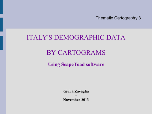 Italy's Demographic Data by Cartograms (ScapeToad)