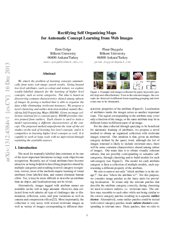 Pdf Rectifying Self Organizing Maps For Automatic Concept Learning From Web Images
