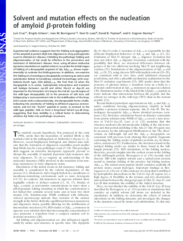 (PDF) Solvent and mutation effects on the nucleation of amyloid ...