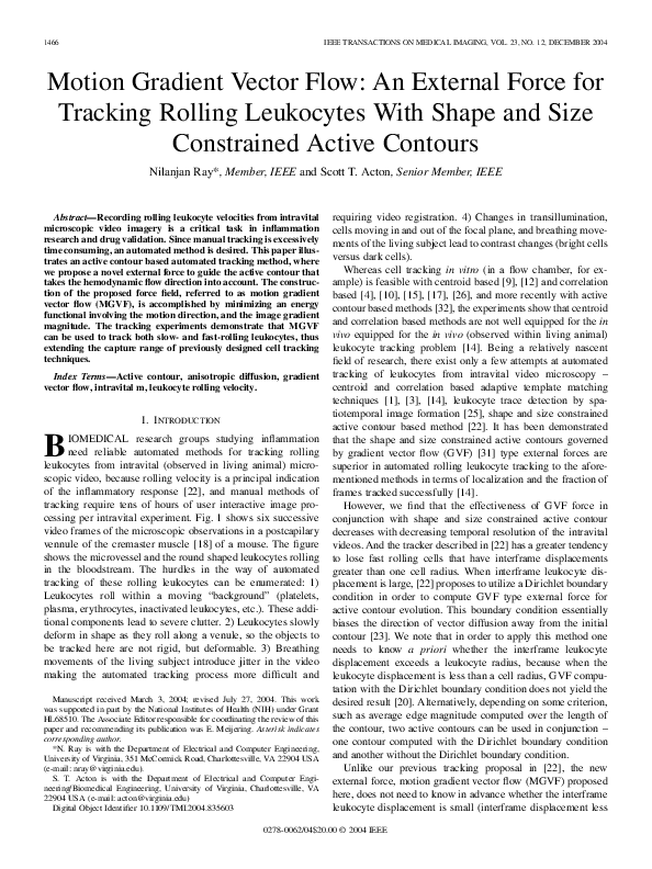(PDF) Motion gradient vector flow: an external force for tracking ...